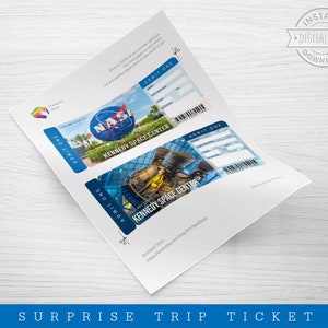 Printable Kennedy Space Center Surprise Trip Ticket, NASA Space Ticket ...