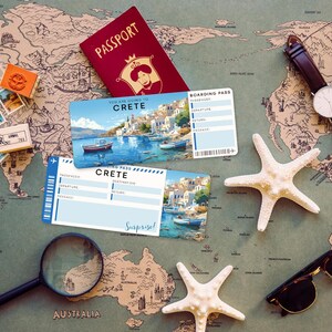 Digital CRETE Trip Surprise Gift Ticket︱greece Boarding Pass︱printable ...