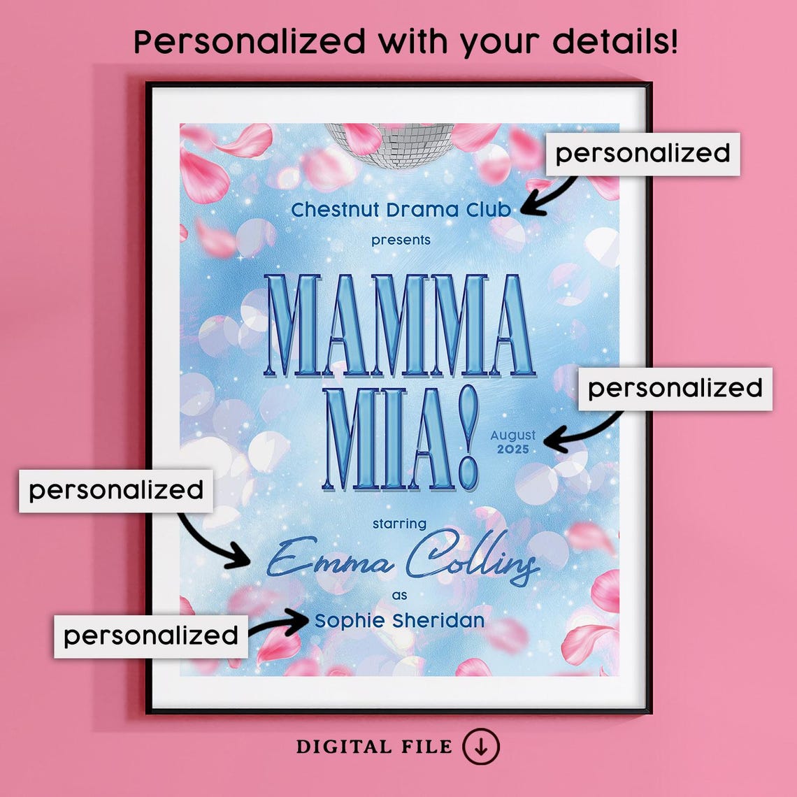 Personalized Mamma Mia Musical Poster︱high School Musical Poster︱custom ...
