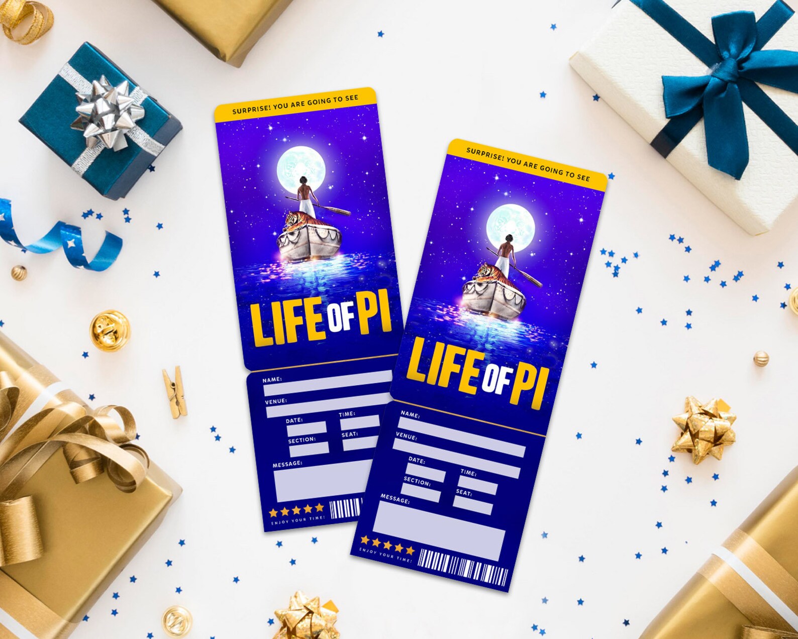 Printable Life of Pi Broadway Surprise Ticket︱musical Theatre Ticket ...