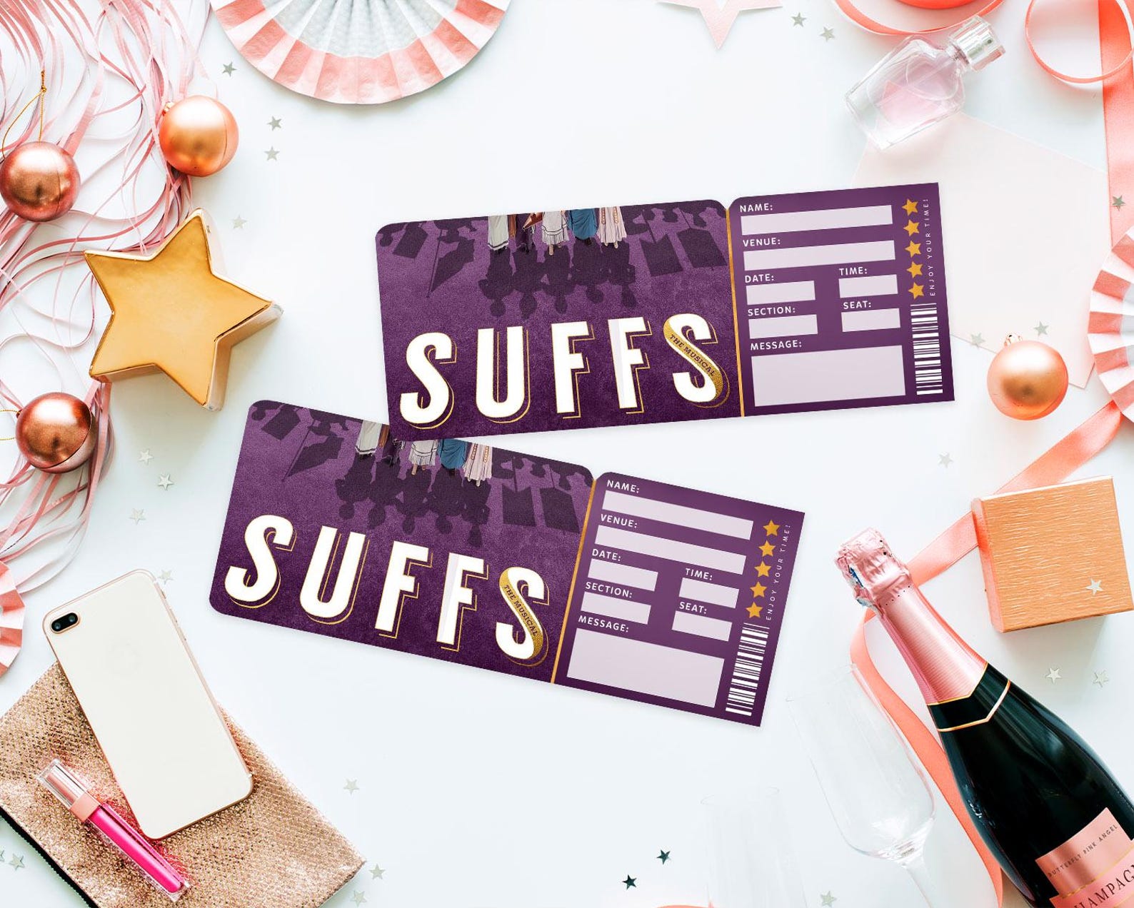 Printable SUFFS Broadway Surprise Ticket︱musical Theatre Ticket︱event ...
