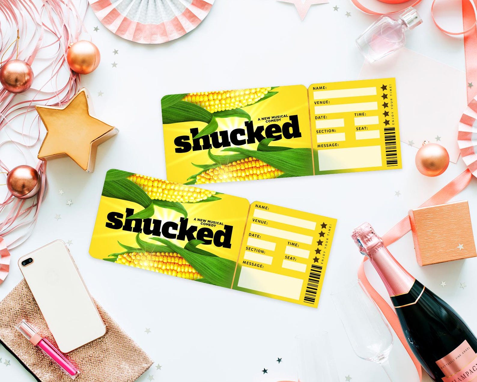 Printable Shucked Broadway Surprise Ticket︱musical Theatre Ticket︱event ...