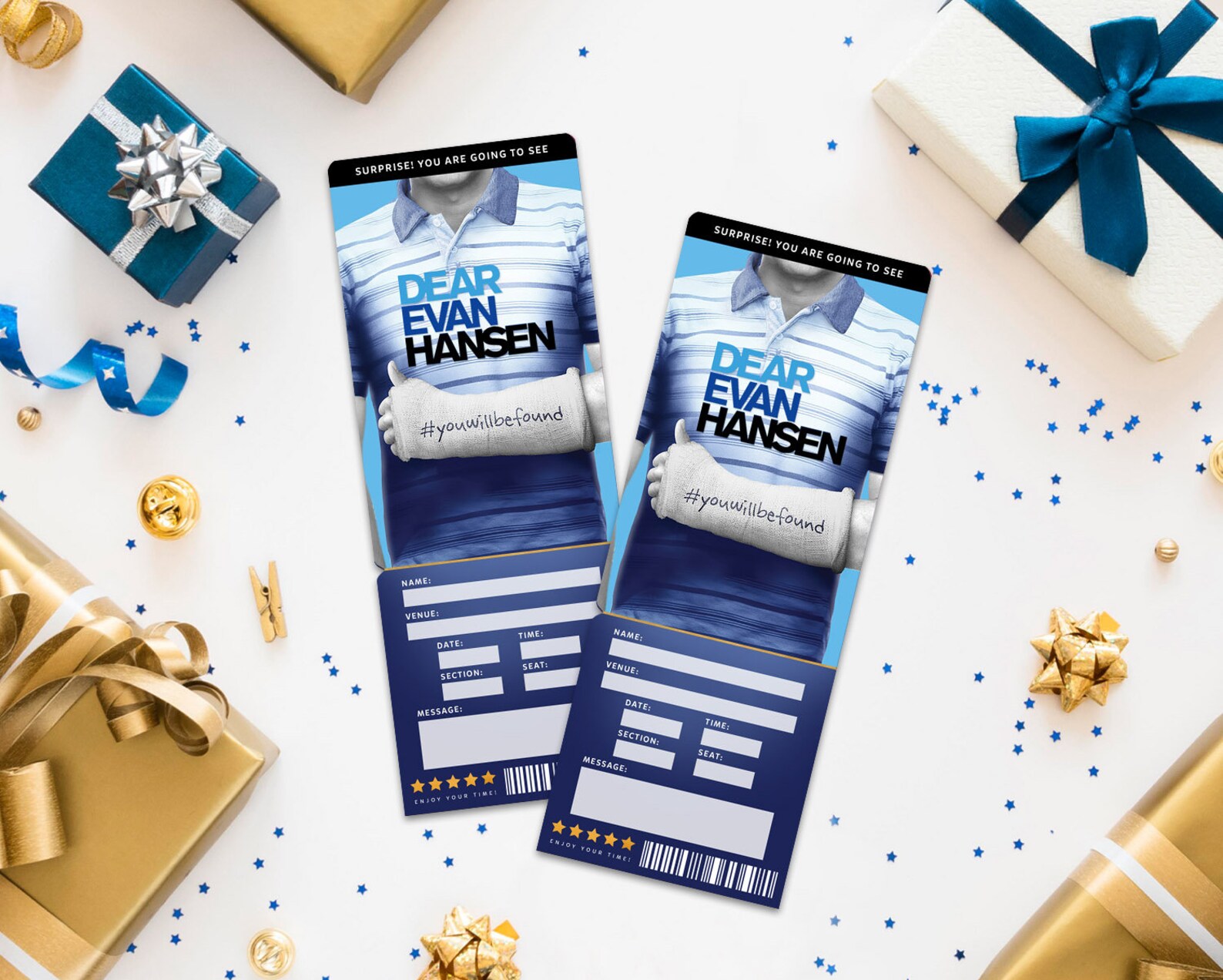 Printable Dear Evan Broadway Surprise Ticket, Dear Evan the Musical ...