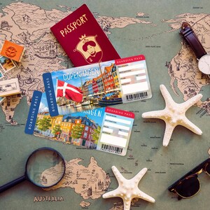 Digital COPENHAGEN Surprise Trip Ticket, DENMARK Printable Boarding ...