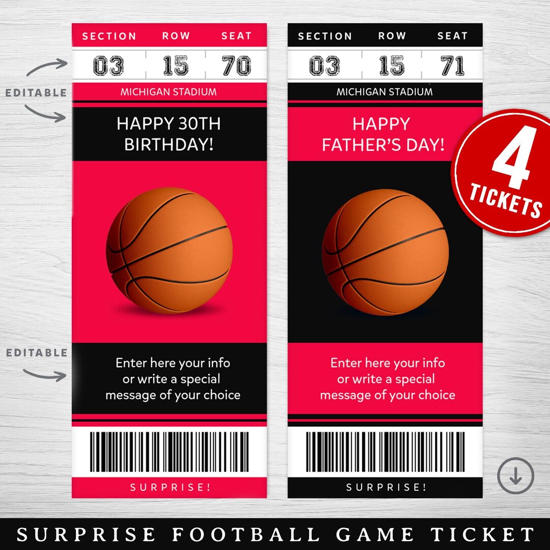 Digital Houston Colors Surprise Ticket Gift, Fake Houston Game Ticket ...