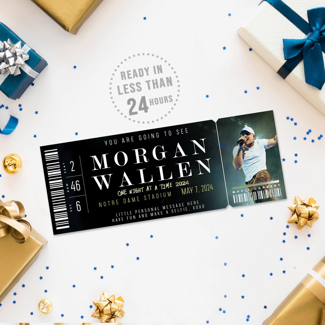 Customized Concert Ticket, Printable Souvenir Ticket, Concert ...