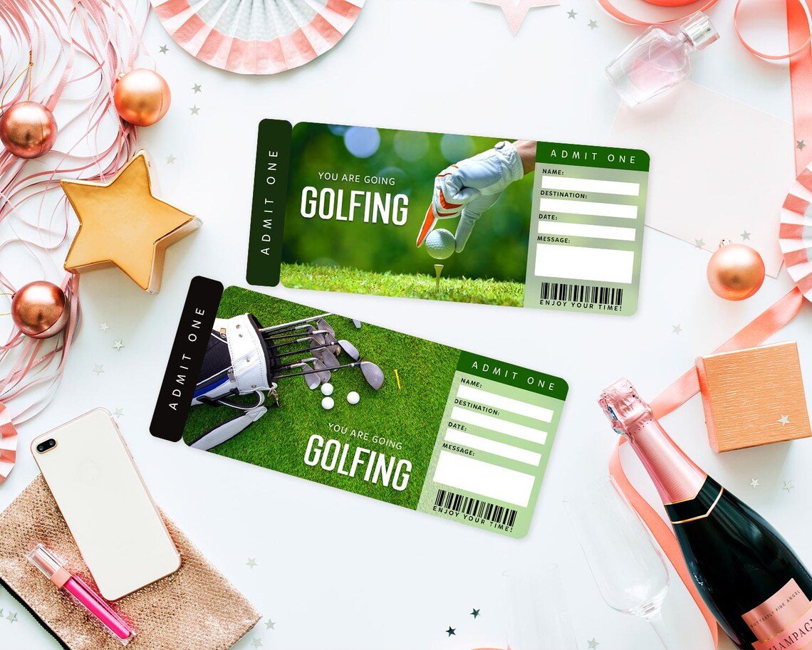 Printable Golf Trip Surprise Ticket︱golf Lessons Voucher︱experience ...