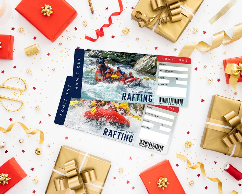 Printable RAFTING Surprise Trip Gift Ticket, Rafting Gift Voucher ...