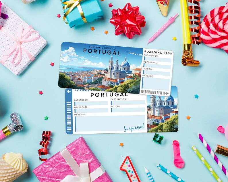 Digital PORTUGAL Trip Surprise Gift Ticket︱europe Boarding Pass ...