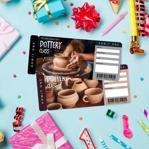 Digital Pottery Class Surprise Ticket, Ceramics Class Voucher Surprise ...