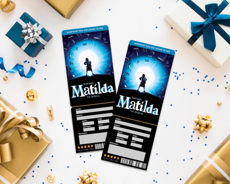 Printable Matilda Broadway Surprise Ticket︱musical Theatre Ticket︱event ...