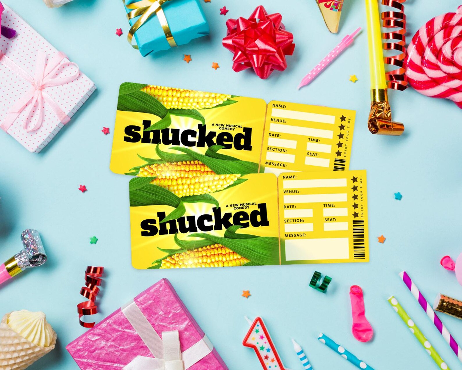 Printable Shucked Broadway Surprise Ticket︱musical Theatre Ticket︱event ...