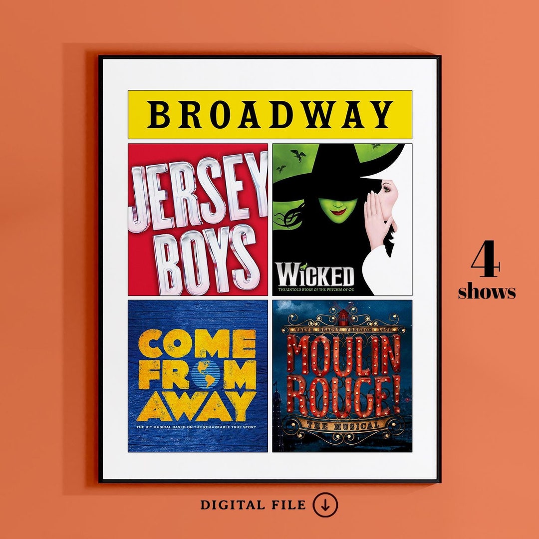 Custom Broadway Poster - 4 Shows - Broadway Musical Tribute Art, Custom ...