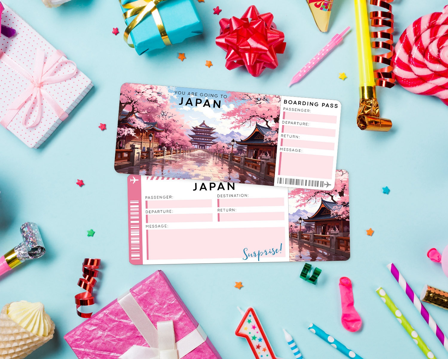 Printable JAPAN Trip Surprise Gift Ticket︱japan Boarding Pass︱printable ...