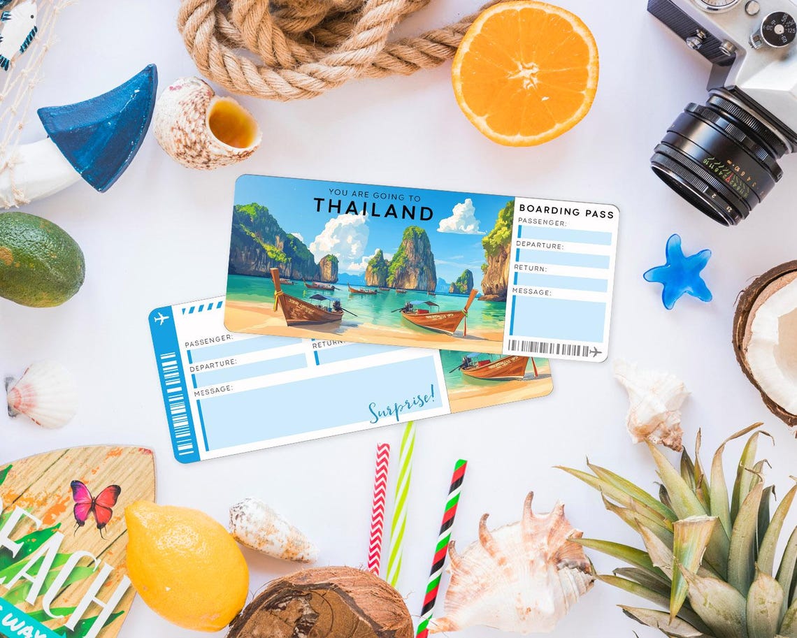 Digital THAILAND Trip Surprise Gift Ticket︱holiday Boarding Pass ...