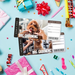 Printable Dog Grooming Gift Certificate︱pet Grooming Salon Voucher ...