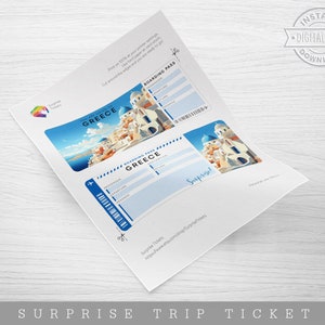 Digital GREECE Trip Surprise Gift Ticket︱santorini Boarding Pass ...