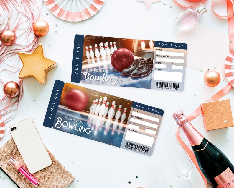 Printable BOWLING Surprise Ticket︱experience Gift Voucher - Etsy