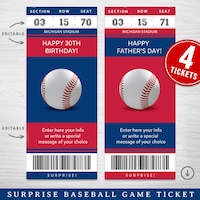 Editable Toronto Blue Jays Custom Baseball Tickets, Baseball Tickets ...