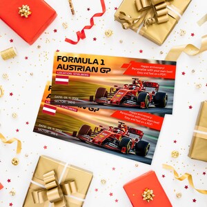Printable Formula 1 Ticket, Austrian GP Faux Ticket, Editable F1 Race ...