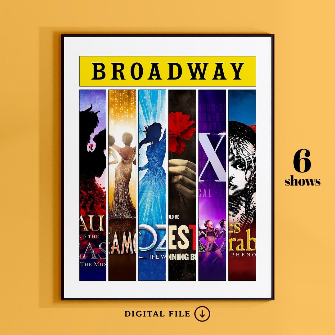 Custom Broadway Poster - 6 Shows - Broadway Musical Tribute Art ...