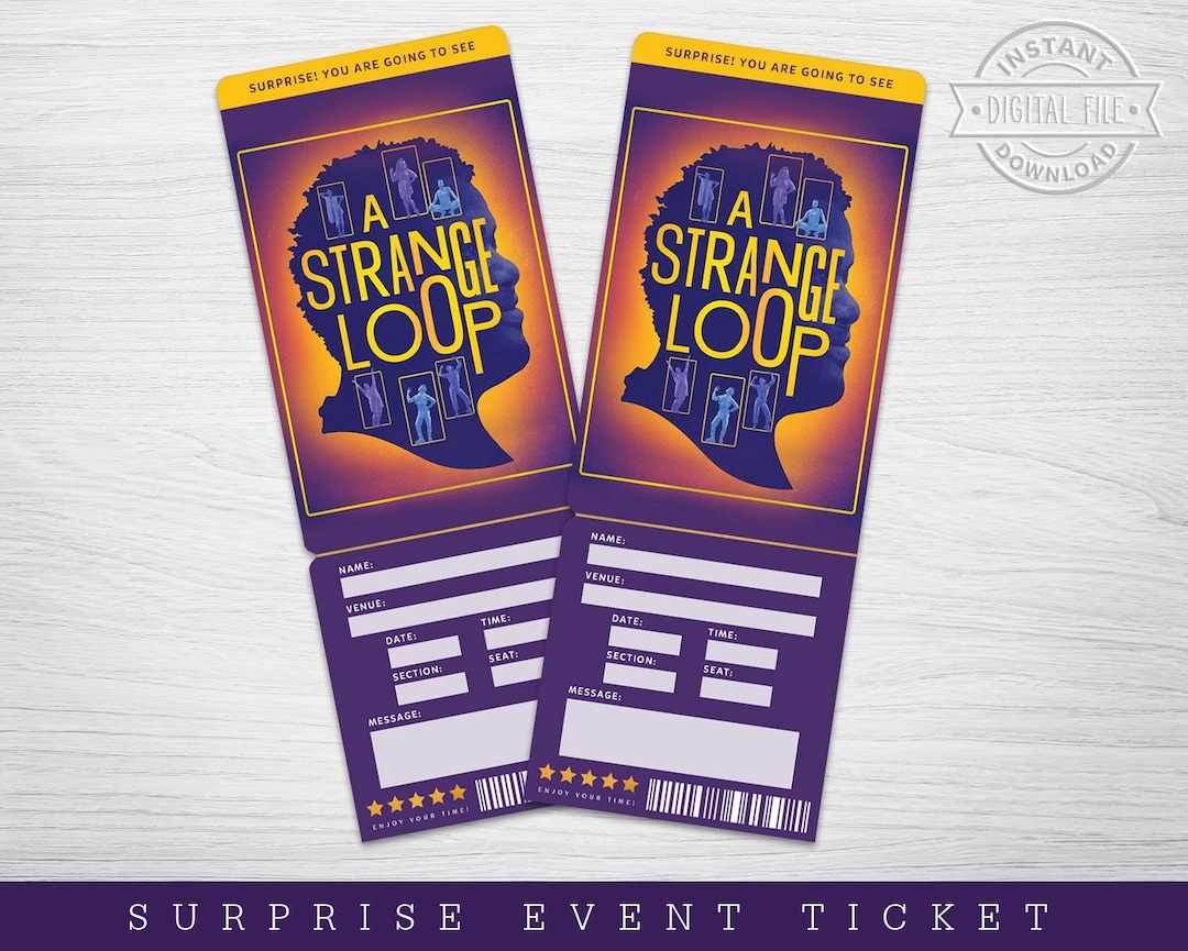 Printable A Strange Loop Broadway Surprise Ticket︱musical Theatre ...