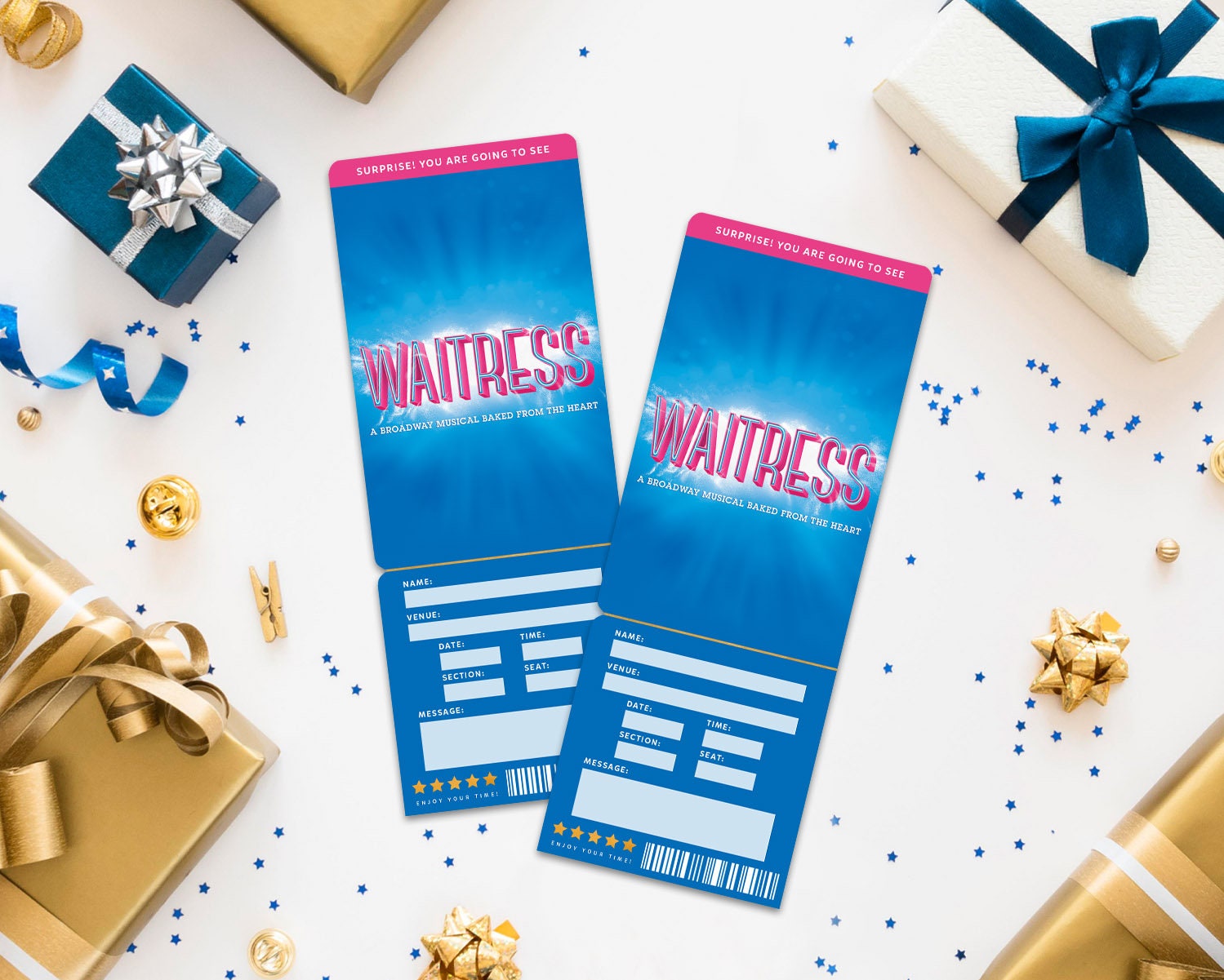 Printable Waitress Broadway Surprise Ticket, Musical Collectible ...