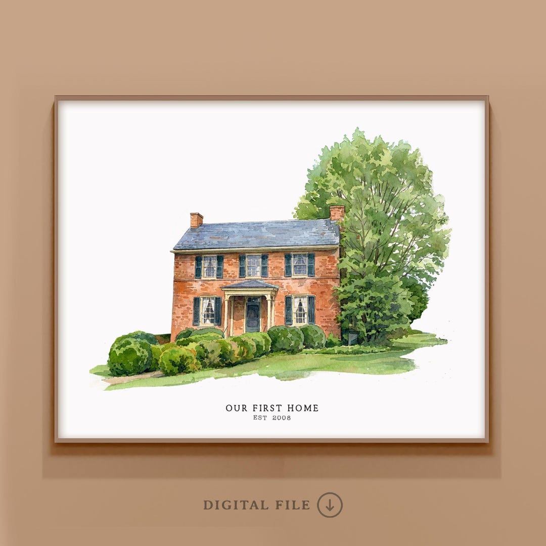 Custom Home Portrait From Photo, Custom Home Drawing, Housewarming Gift ...
