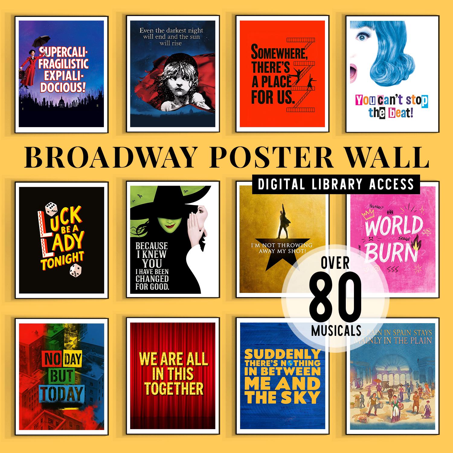 Musical Theater Gallery Wall Art, Broadway Musical Tribute Art, Custom ...