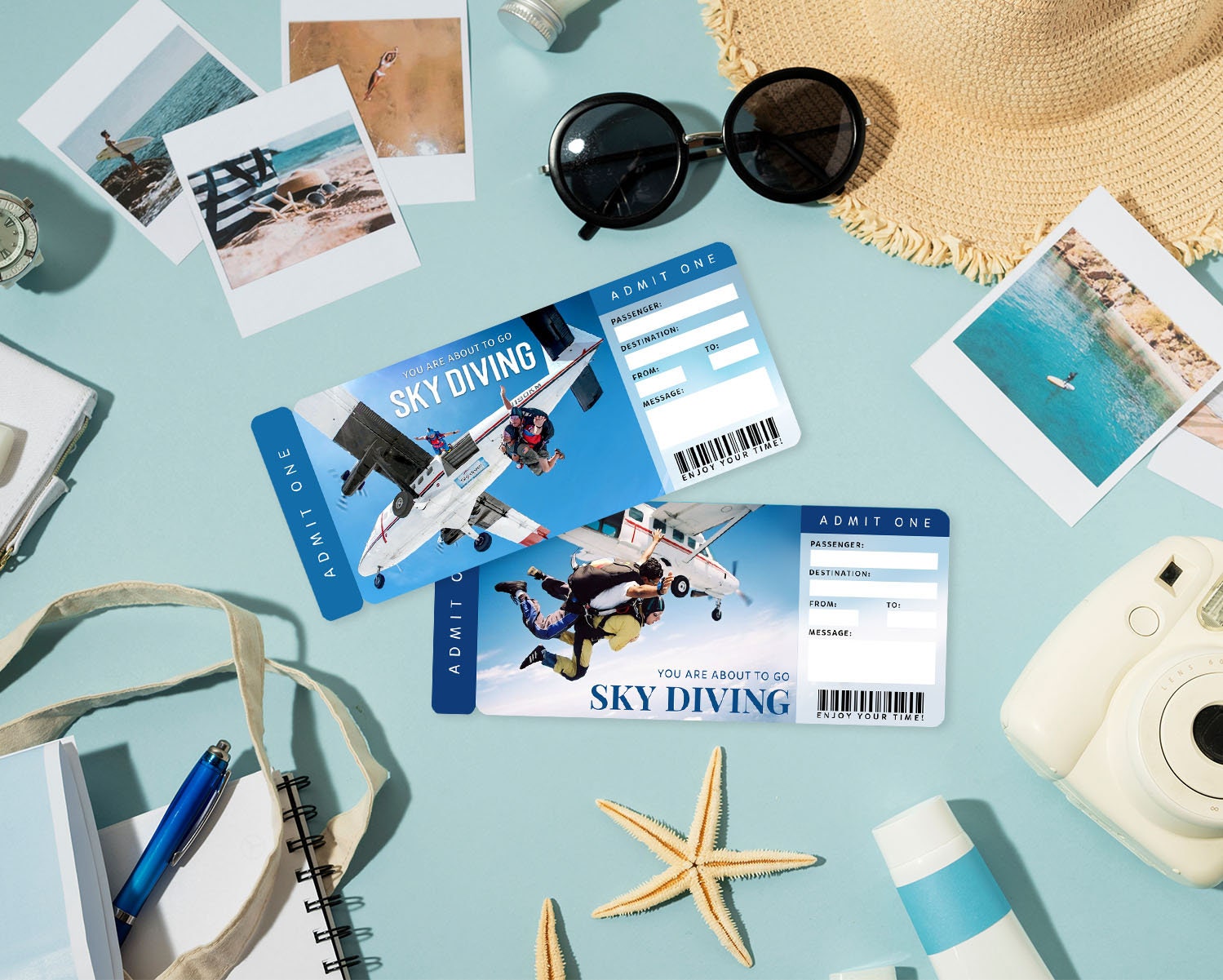 Printable SKYDIVING Surprise Ticket︱skydive Experience Gift Voucher ...