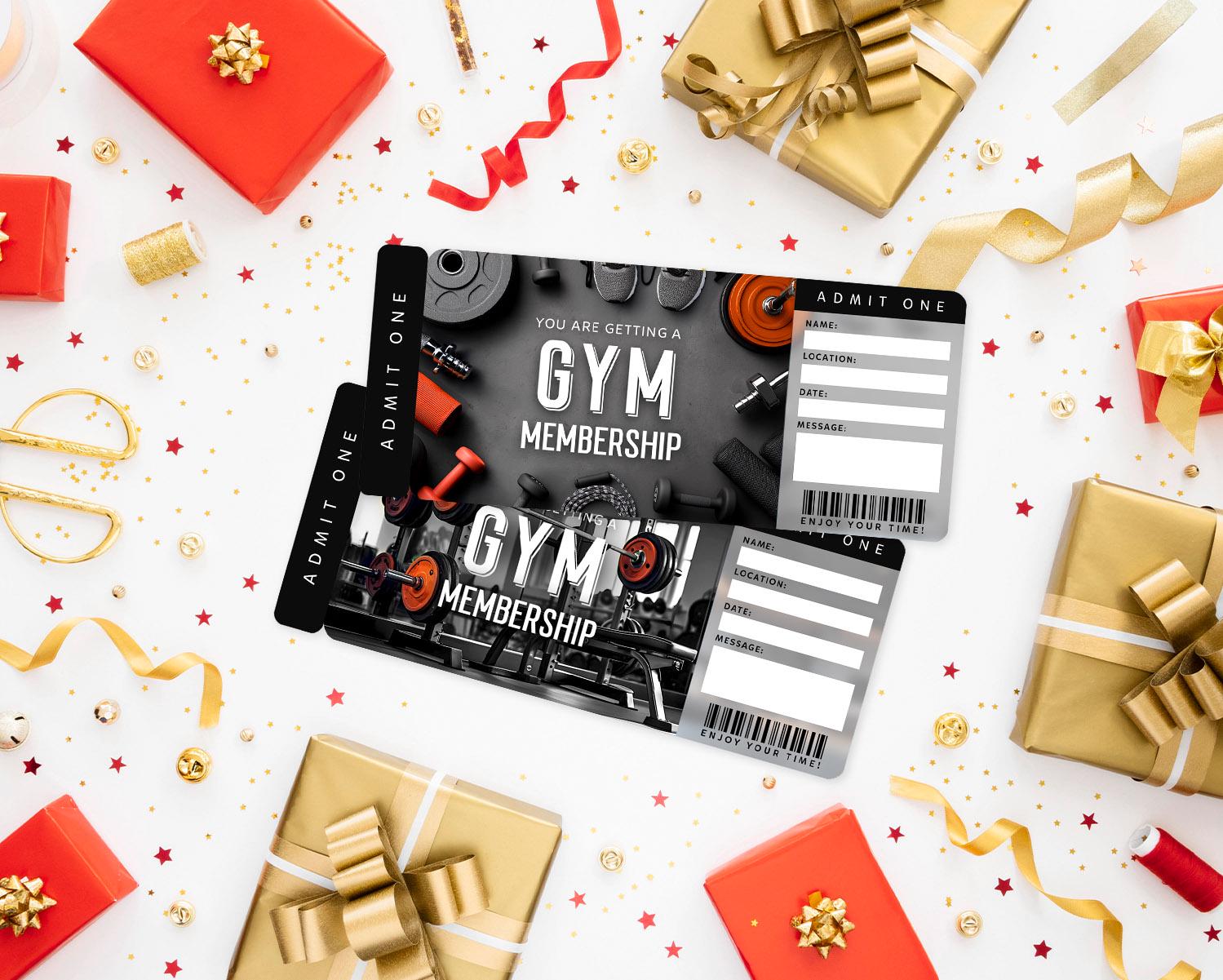 Printable Gym Membership Gift Voucher | Fitness Club Coupon | Gym Lover ...