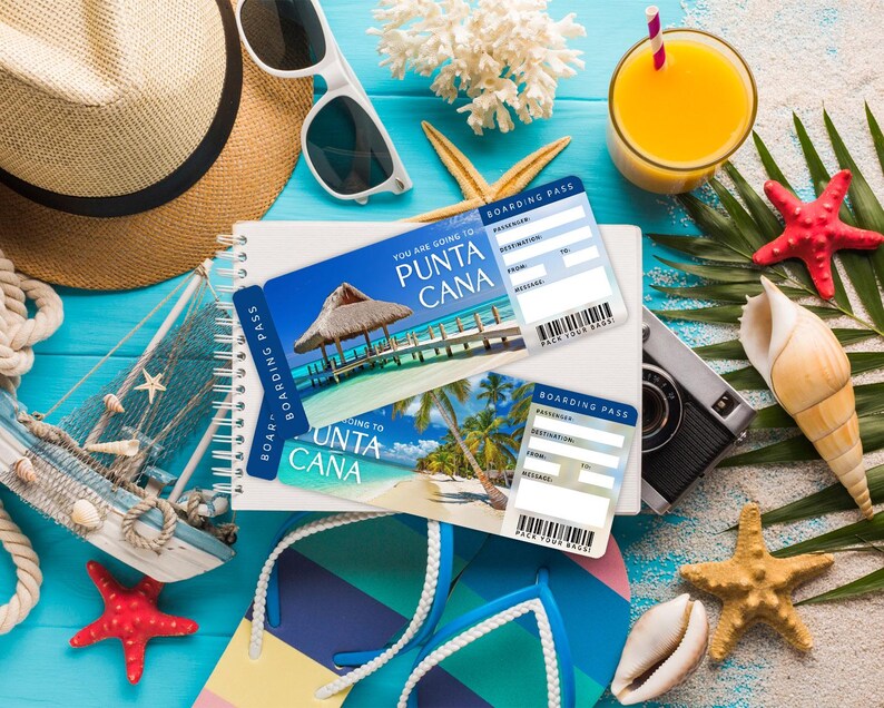 Digital PUNTA CANA Trip Surprise Gift Ticket︱printable Boarding Pass ...