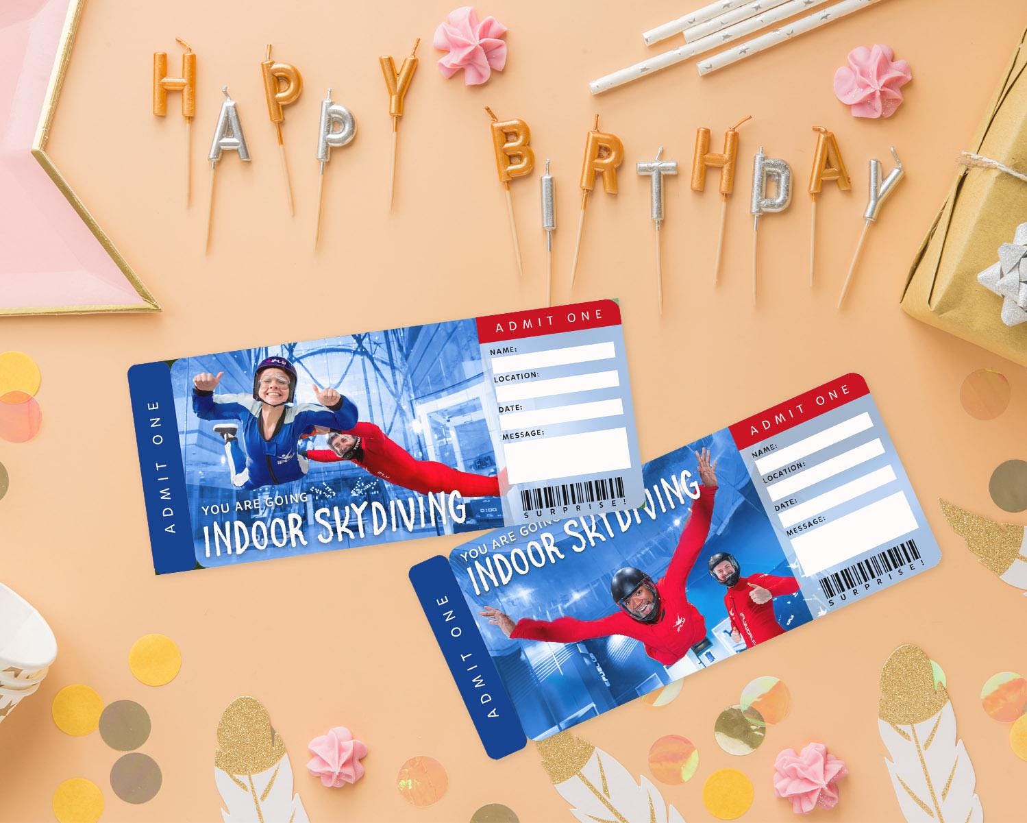 Printable Indoor Skydiving Surprise Ticket︱surprise Activity Gift ...