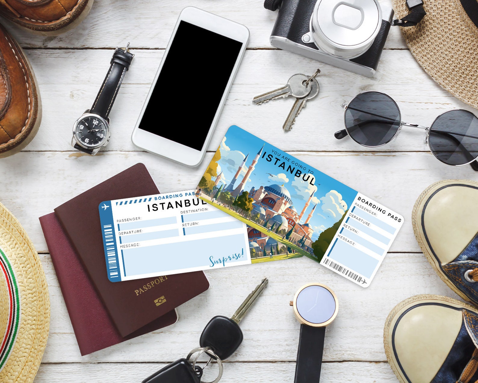 Digital ISTANBUL Trip Surprise Gift Ticket︱turkey Boarding Pass ...