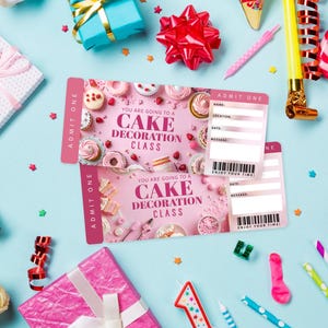 Digital Cake Decoration Class Surprise Ticket, Baking Class Voucher ...