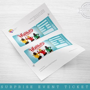 Printable Heathers Broadway Surprise Ticket︱musical Theatre Ticket ...