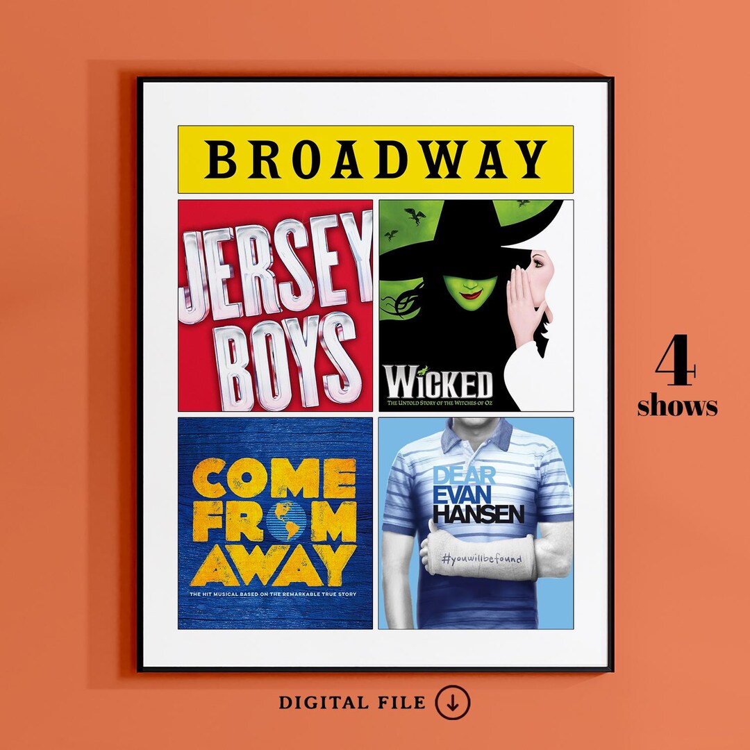 Custom Broadway Poster - 4 Shows - Broadway Musical Tribute Art, Custom ...