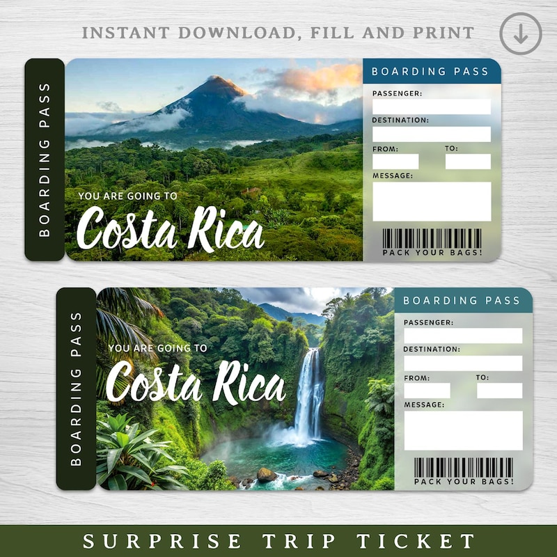 Costa Rica Surprise Vacation - Etsy