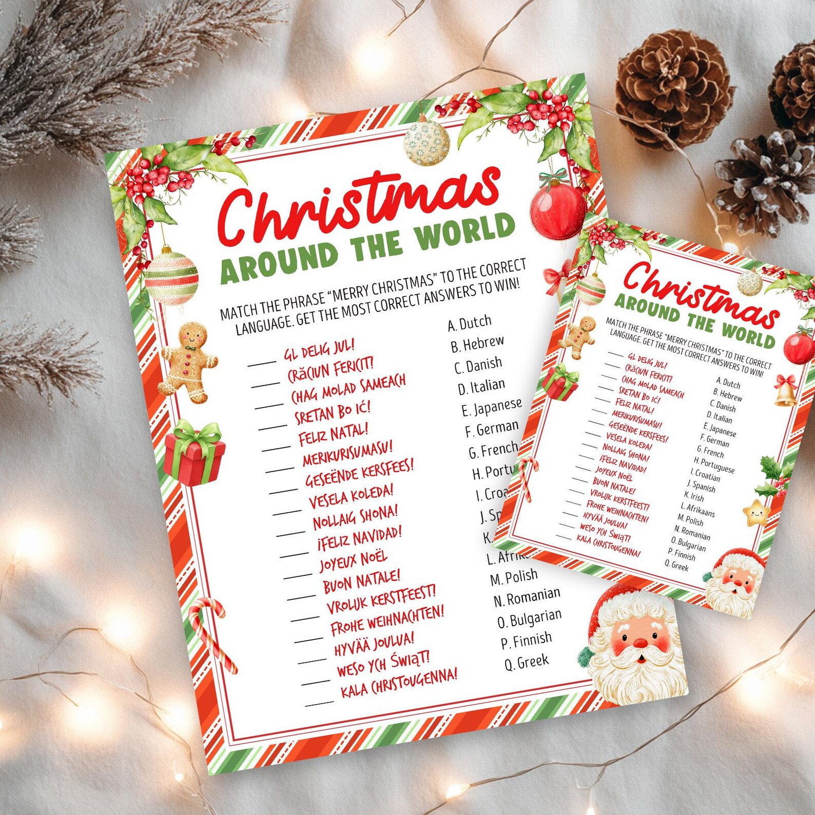 Printable Christmas Trivia Game | Holiday Trivia Game | Xmas Party Game ...