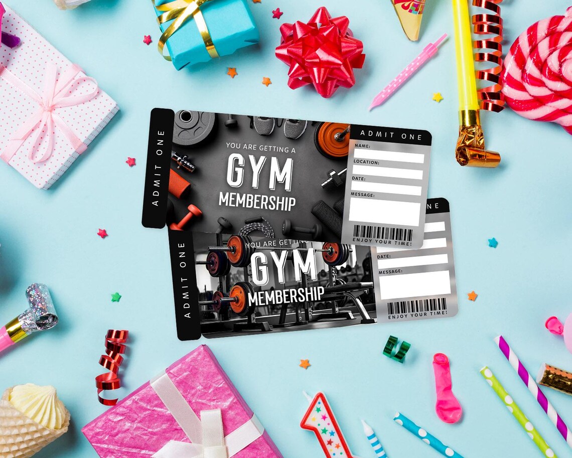 Printable Gym Membership Gift Voucher | Fitness Club Coupon | Gym Lover ...