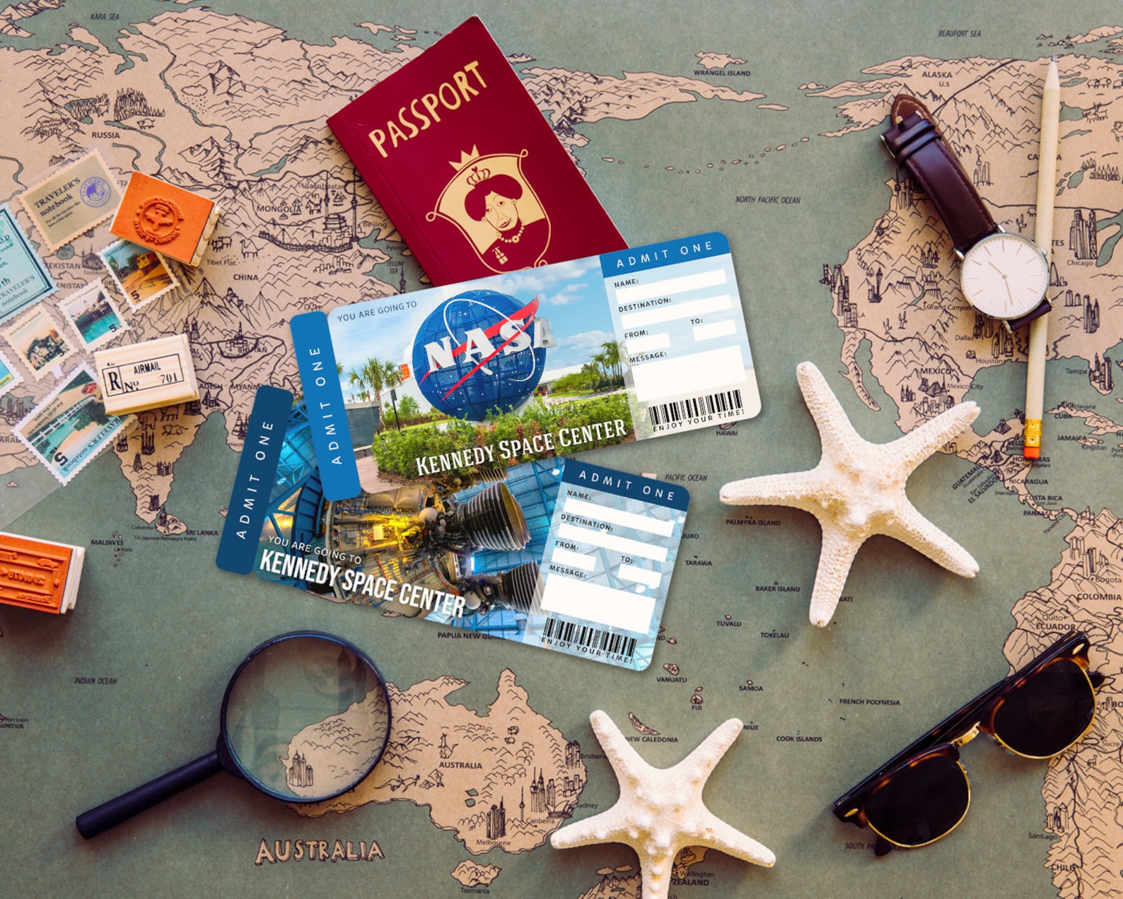 Printable Kennedy Space Center Surprise Trip Ticket, NASA Space Ticket ...