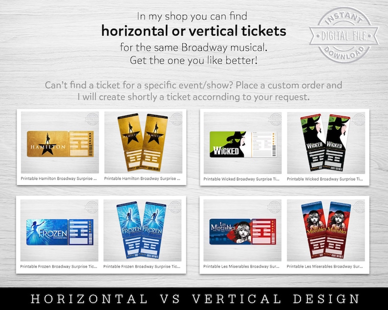 Printable School of Rock Broadway Surprise Ticket, Musical Collectible ...