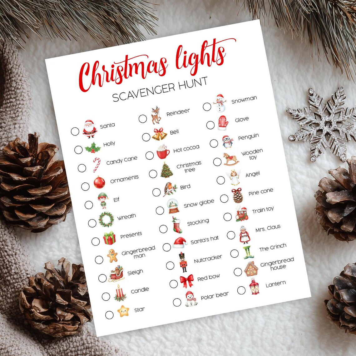 Christmas Lights Scavenger Hunt | Holiday Scavenger Hunt | Xmas ...