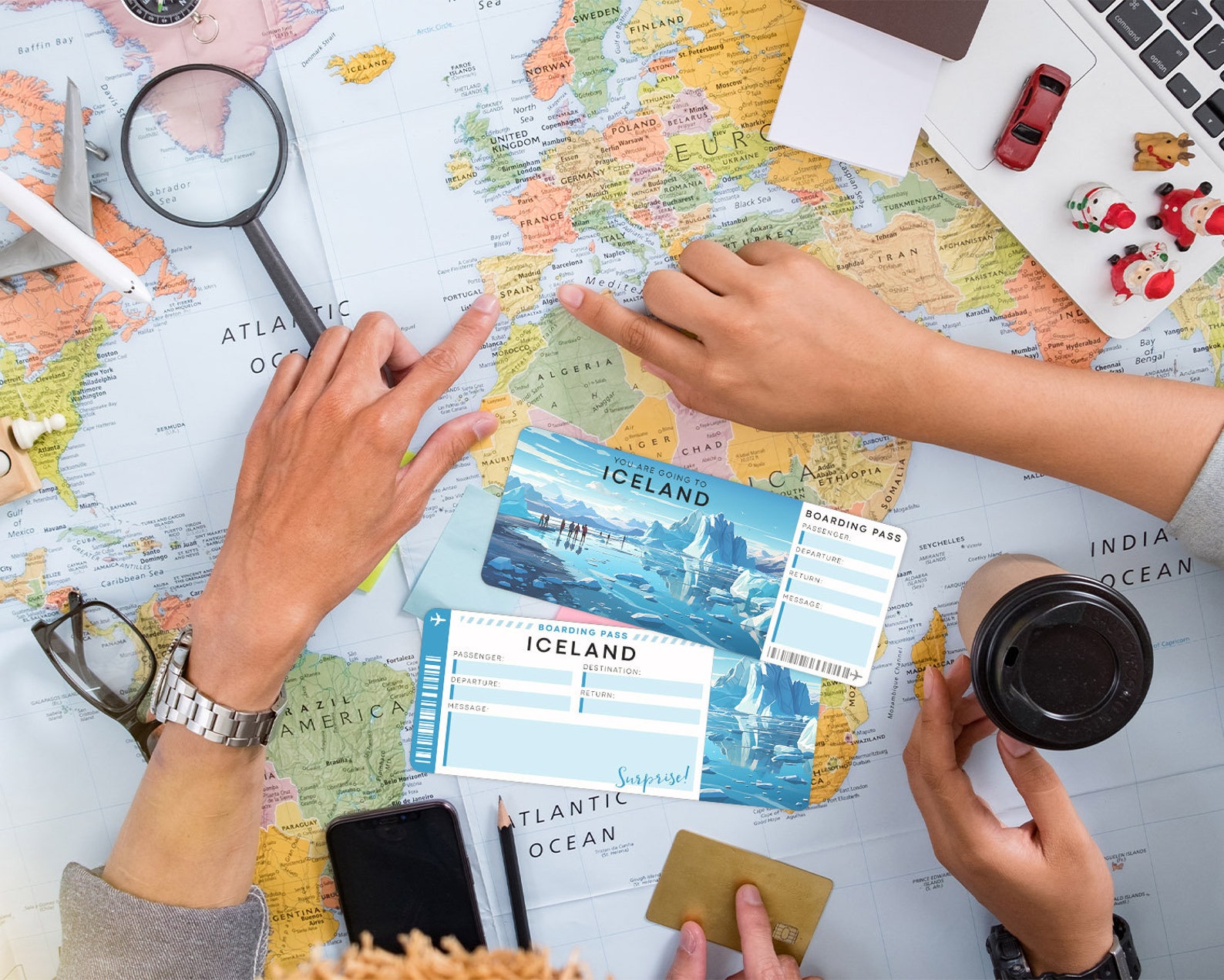 Digital ICELAND Trip Surprise Gift Ticket︱iceland Boarding Pass ...