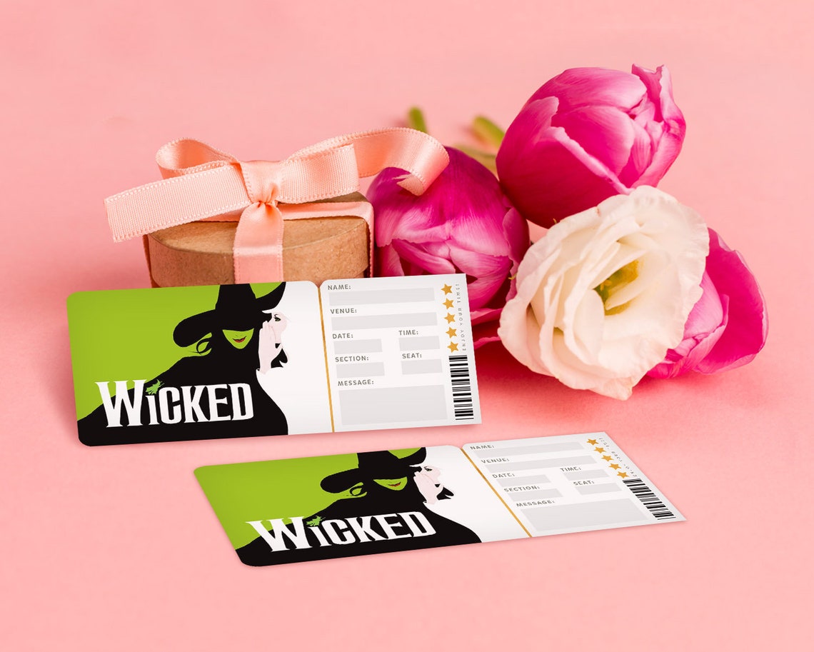 Printable Wicked Broadway Surprise Ticket︱musical Theatre Ticket︱event ...