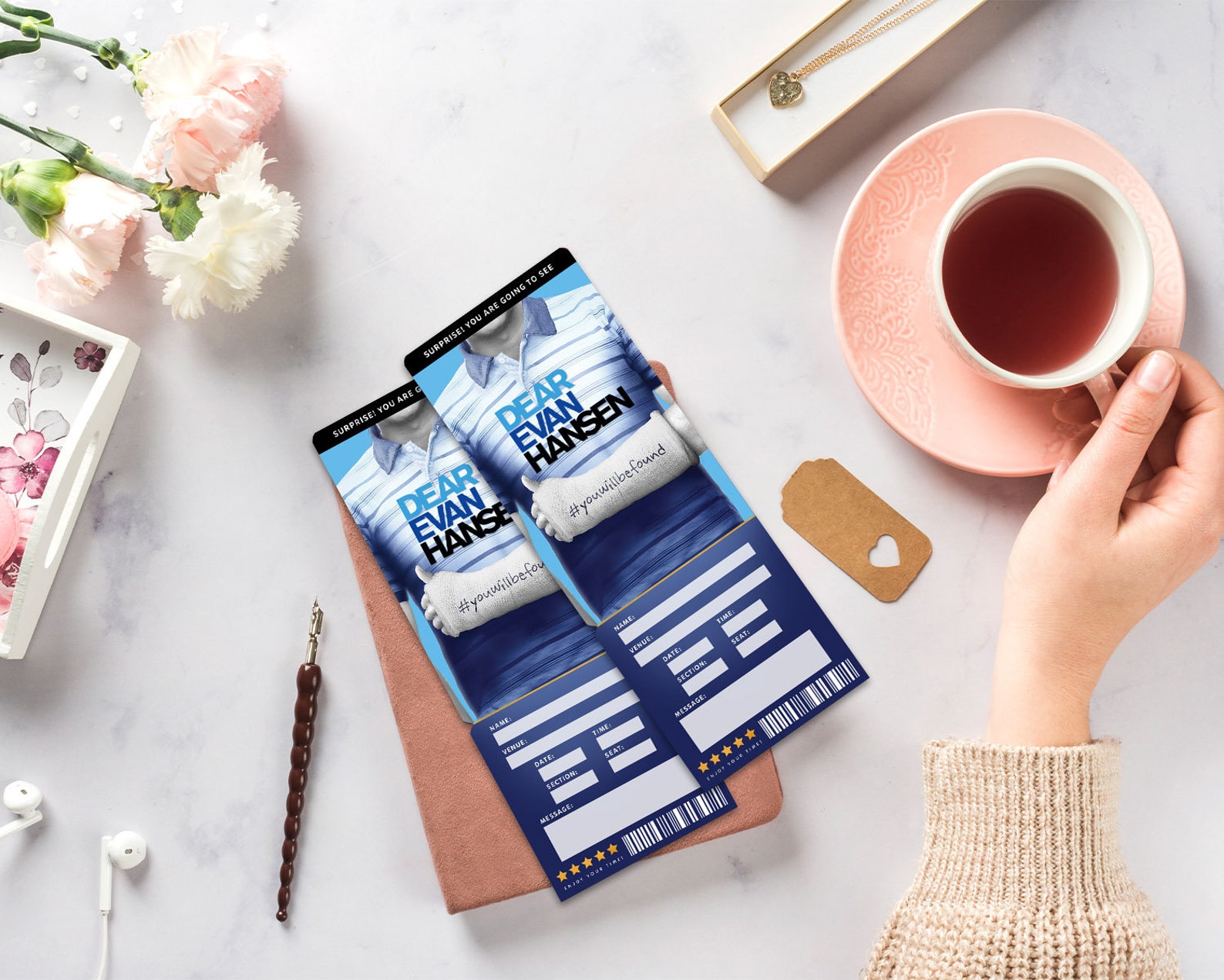 Printable Dear Evan Broadway Surprise Ticket, Dear Evan the Musical ...