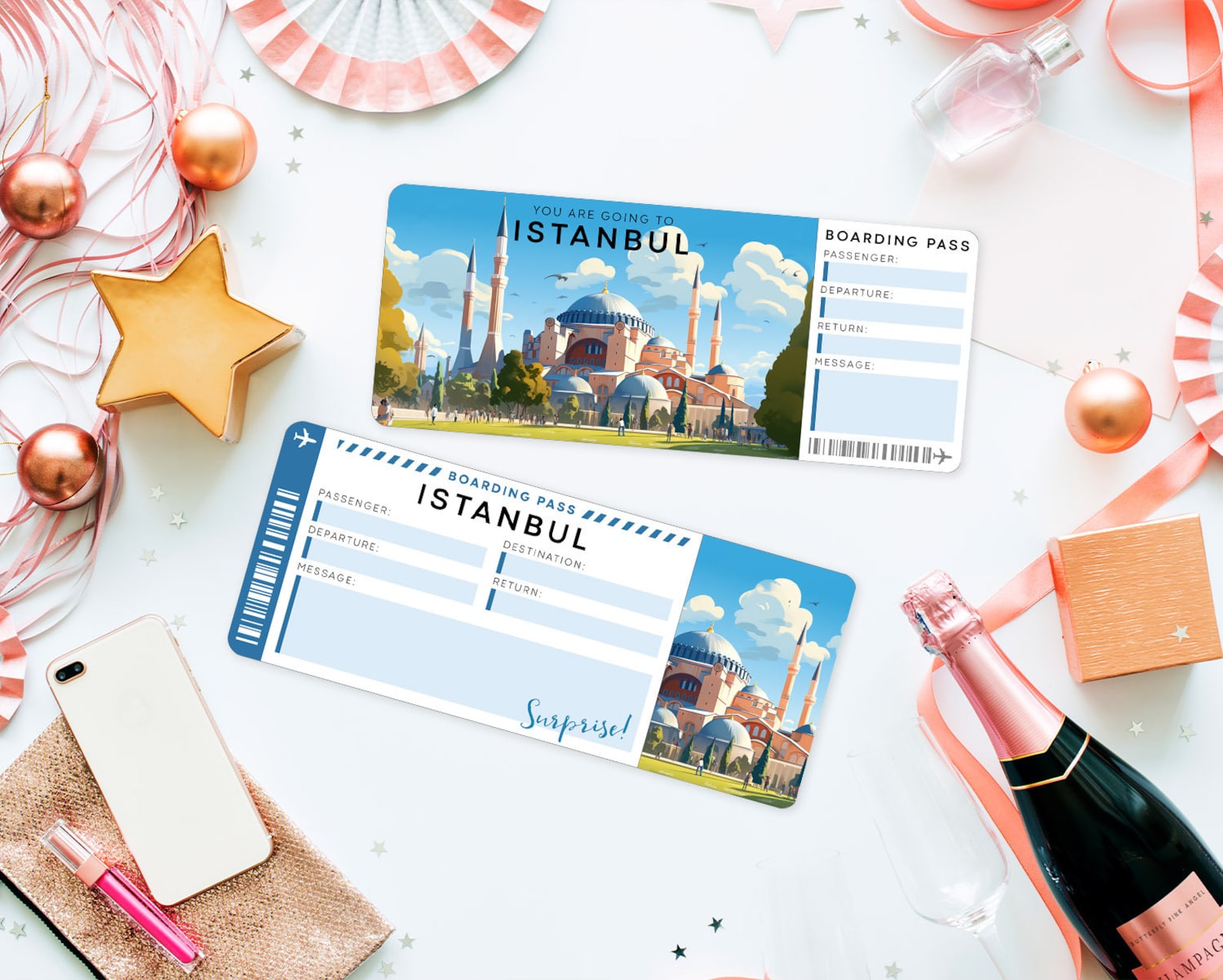 Digital ISTANBUL Trip Surprise Gift Ticket︱turkey Boarding Pass ...