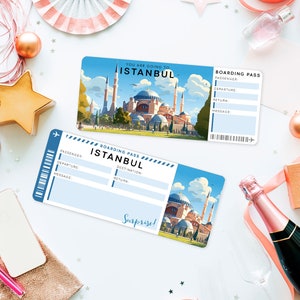 Digital ISTANBUL Surprise Trip Ticket, TURKEY Printable Boarding Pass ...