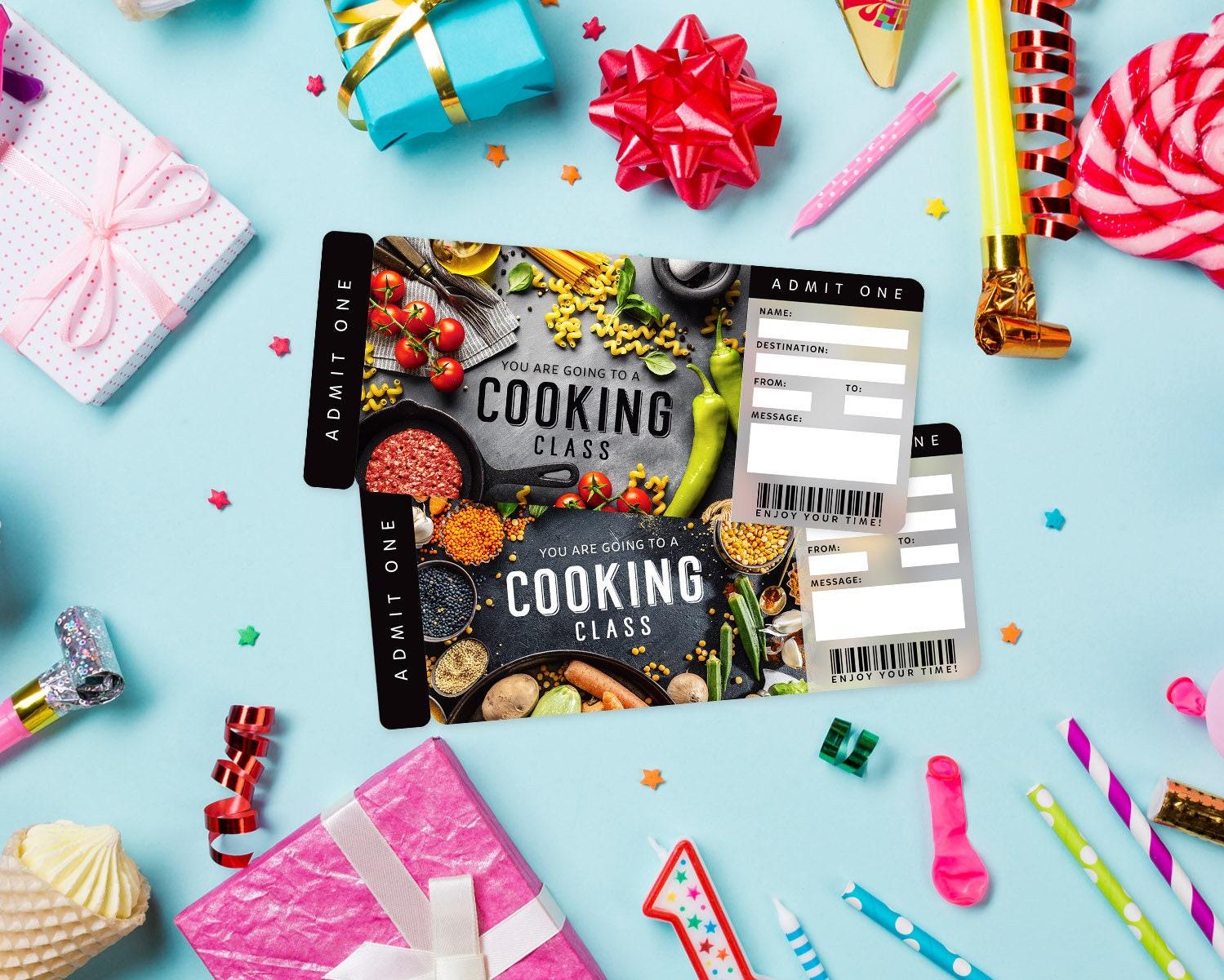 Digital Cooking Class Surprise Ticket, Cooking Class Voucher Surprise ...