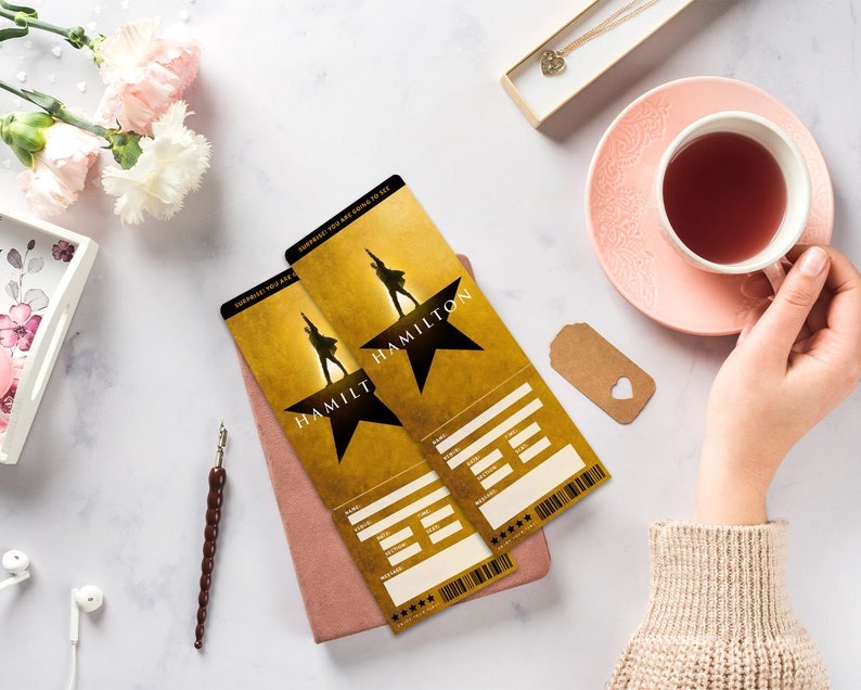 Printable Hamilton Broadway Surprise Ticket, Hamilton the Musical ...